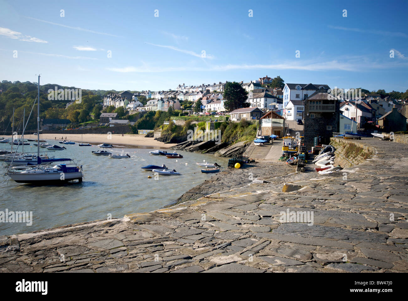 New Quay Cerdgn Wales UK Harbour Harbor Quay Sea Wall Stock Photo - Alamy
