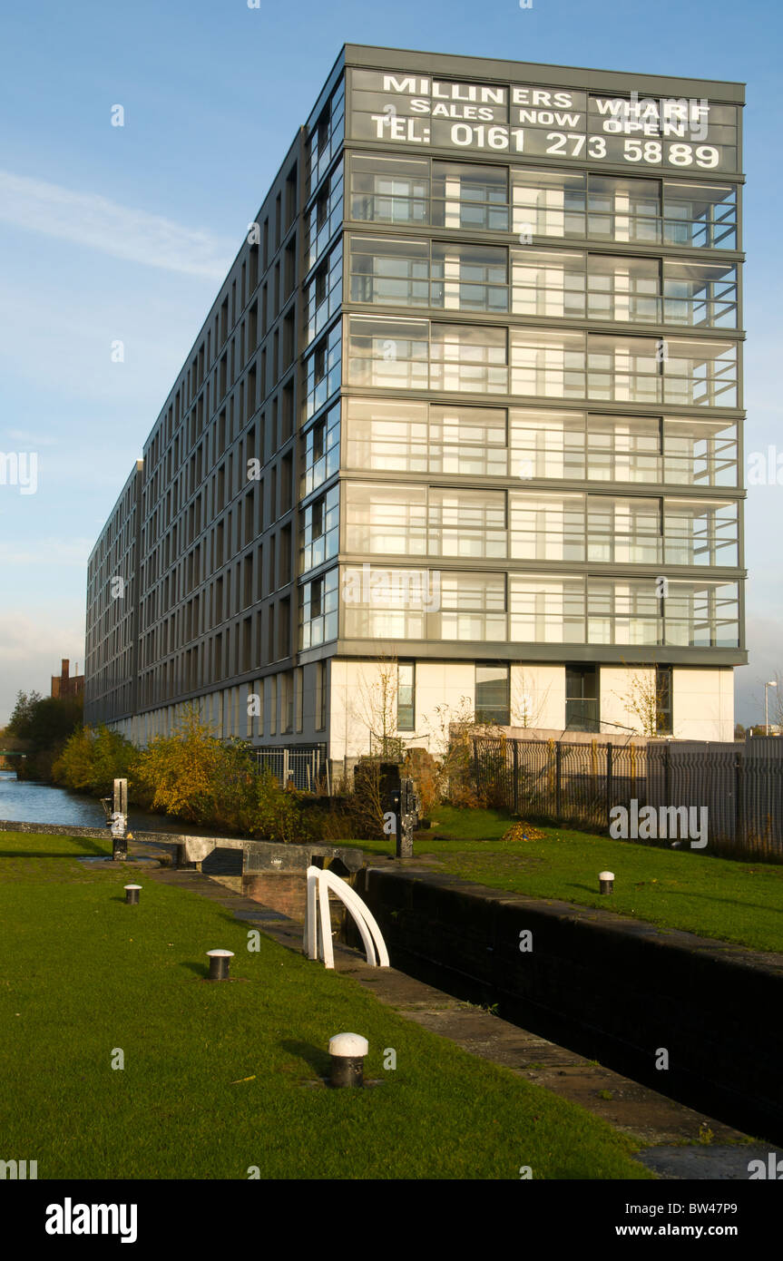Milliners Wharf apartment building, beside the Ashton Canal, New ...