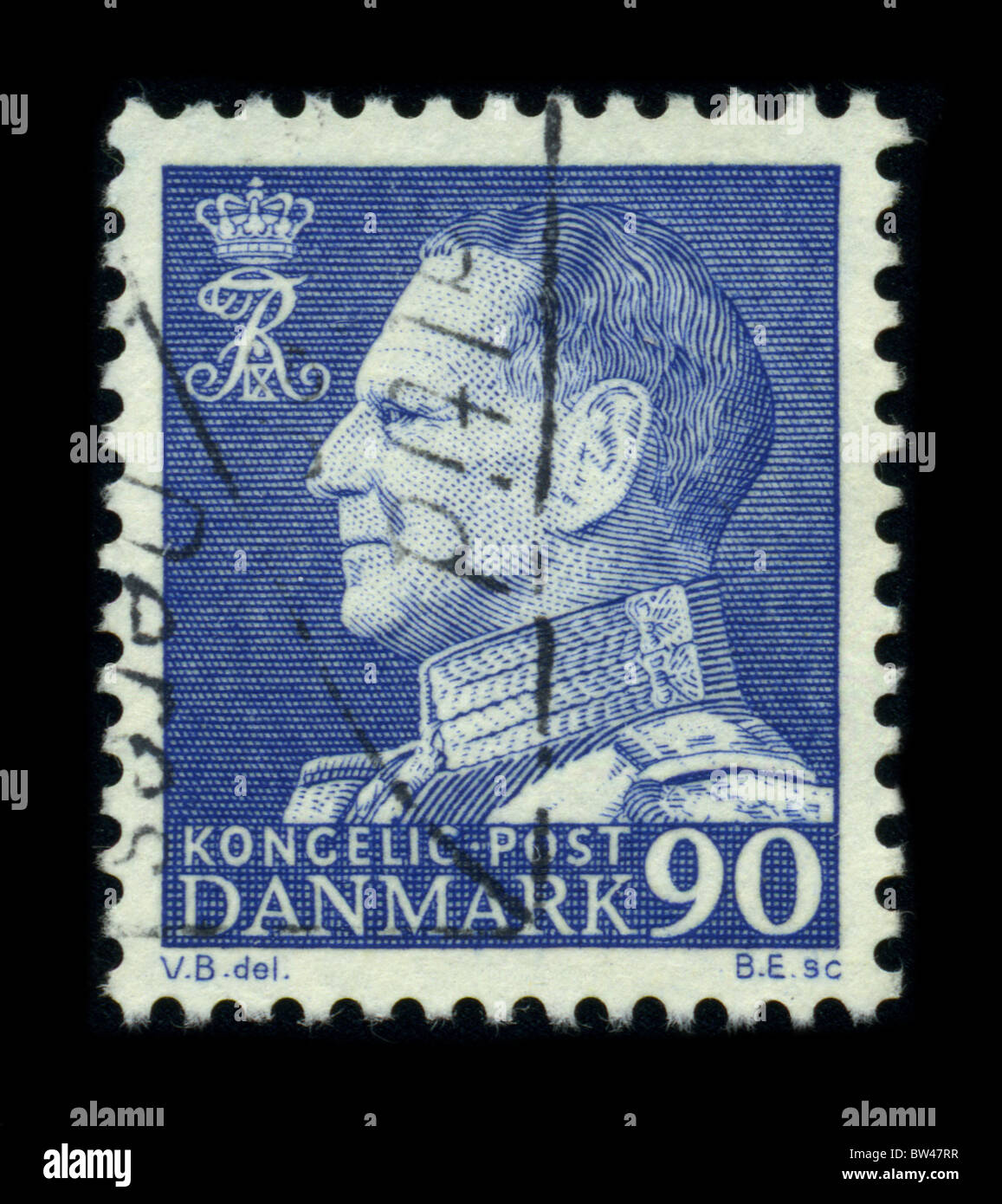 DENMARK - CIRCA 1970: A stamp shows image portrait Frederick IX (Christian Frederik Franz ...