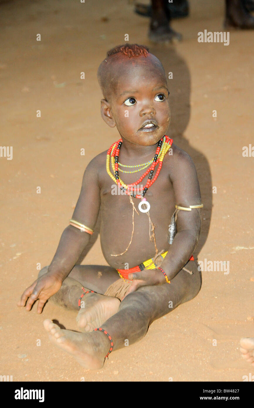 Africa, Ethiopia, Omo River Valley Hamer Tribe young child Stock Photo ...
