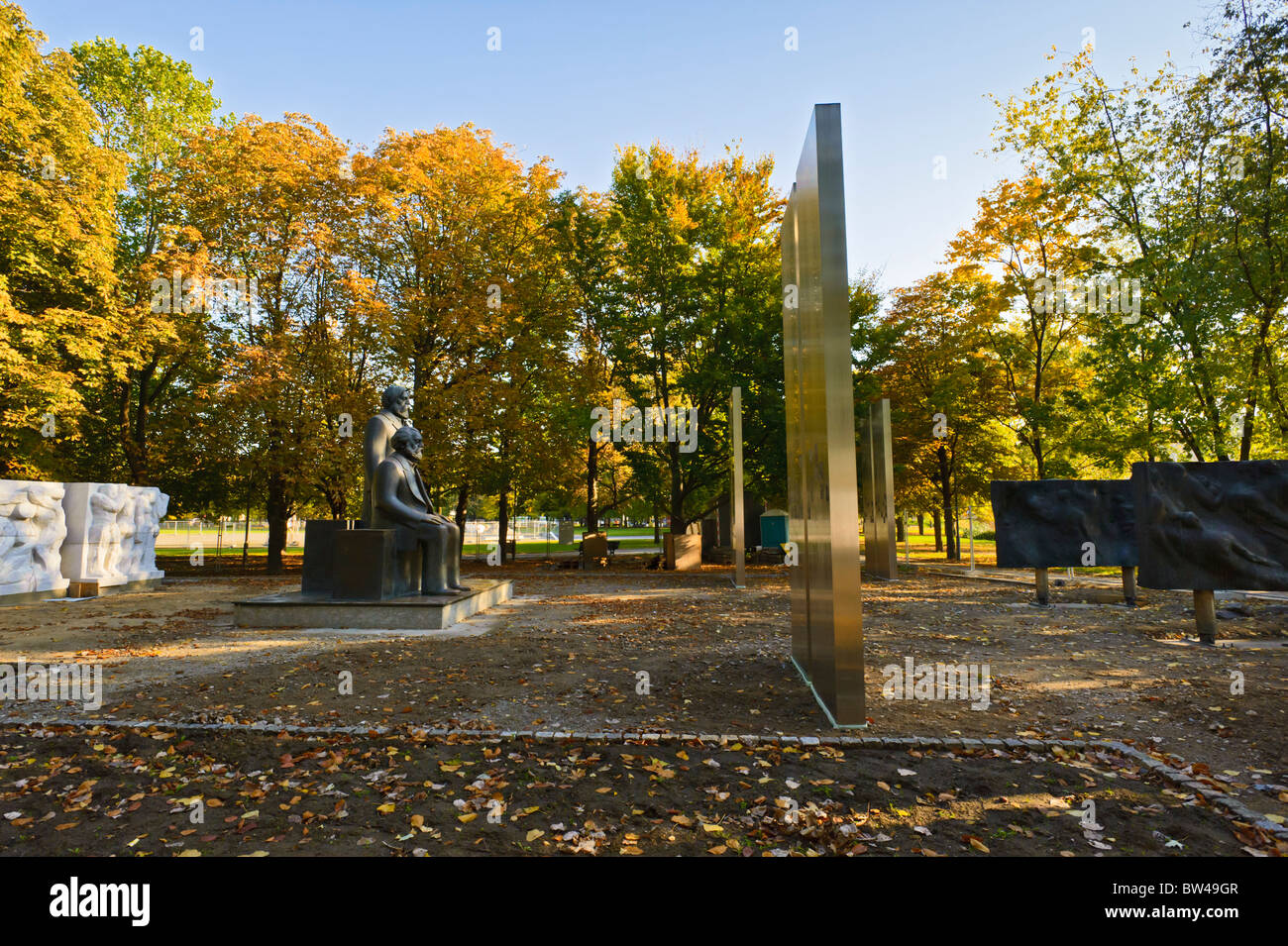 Sculptures of the Marx-Engels-Forum, temporary placement, Berlin ...