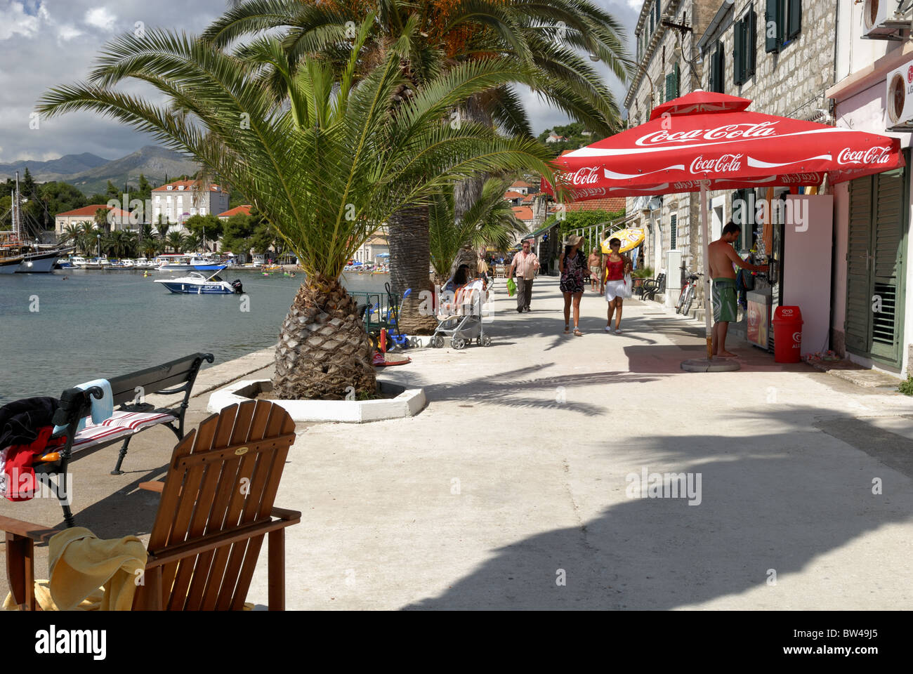 A fine view along the Beach Boulevard of the Lopud village on the Lopud ...
