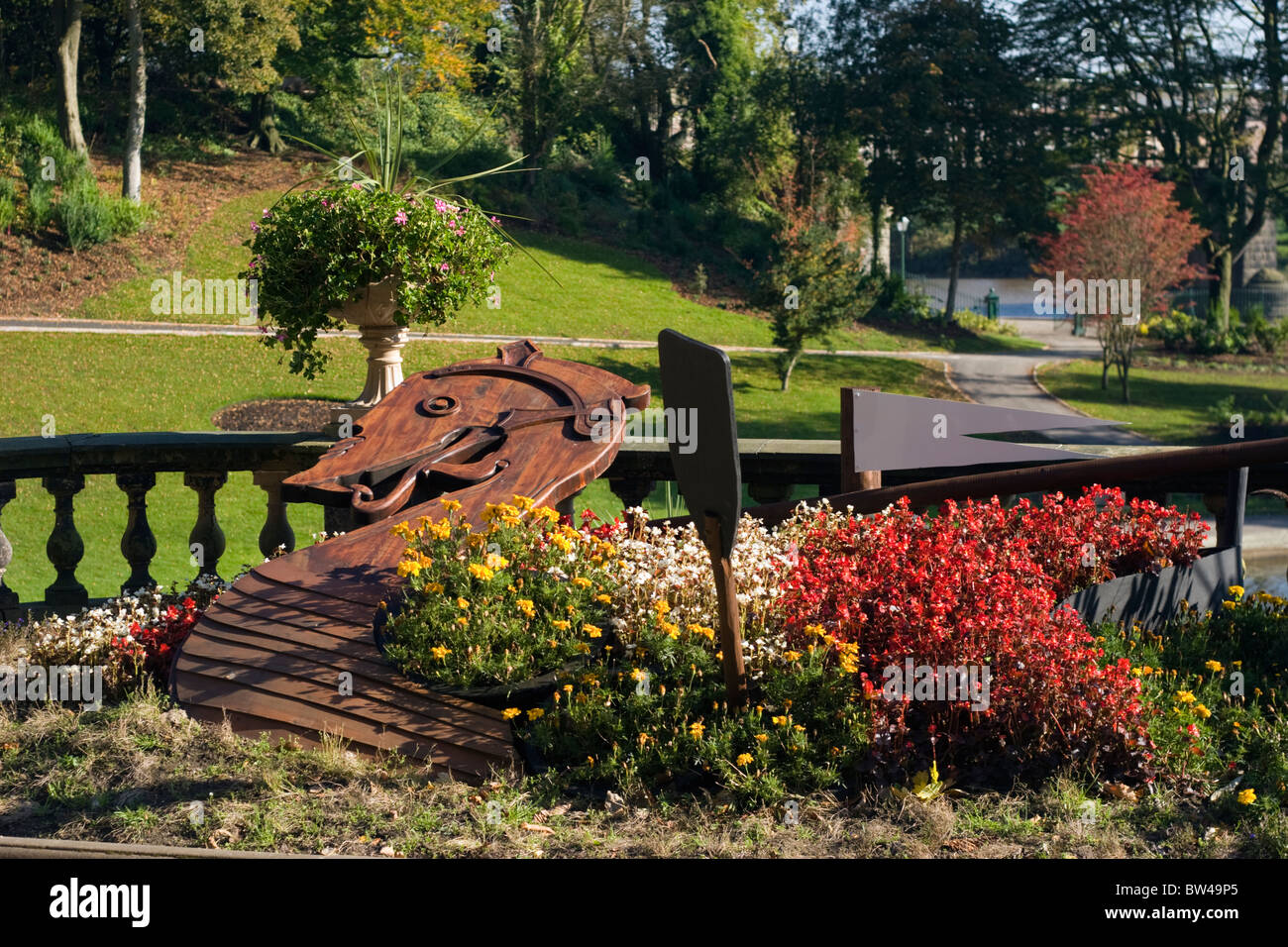 Viking floral display in Avenham and Miller Park, Preston Stock Photo ...