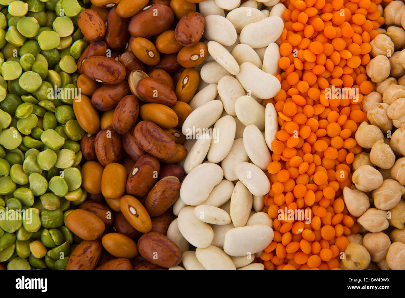 Various sorted dry Legumes in different colors Stock Photo - Alamy