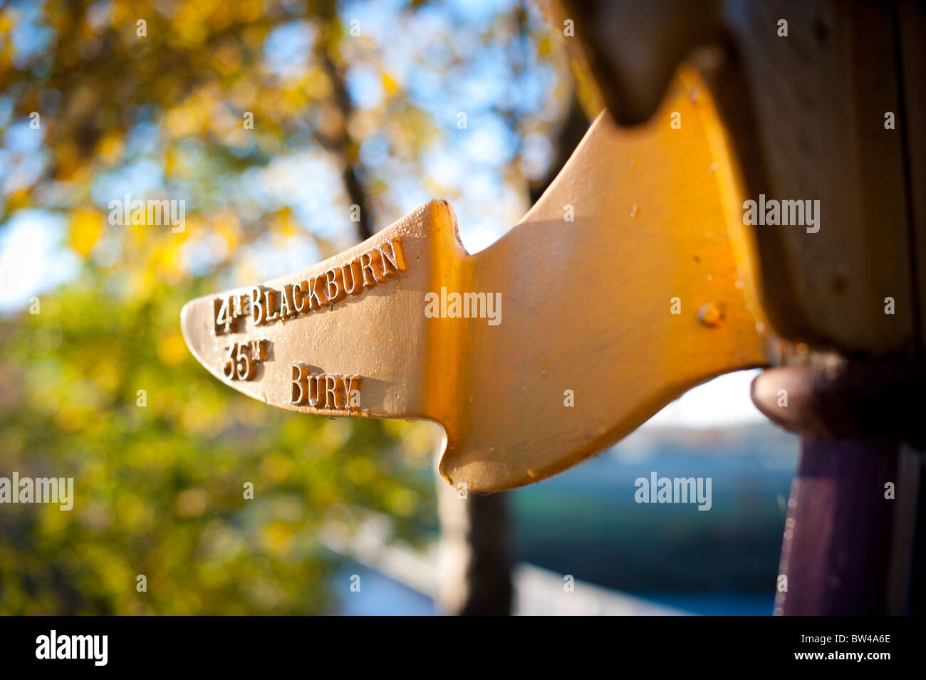 Direction Sign in Preston's Avenham Park Stock Photo - Alamy