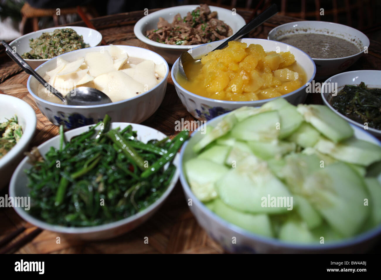 Local food and vegetables in Xishuangbanna, Yunnan Province in China ...