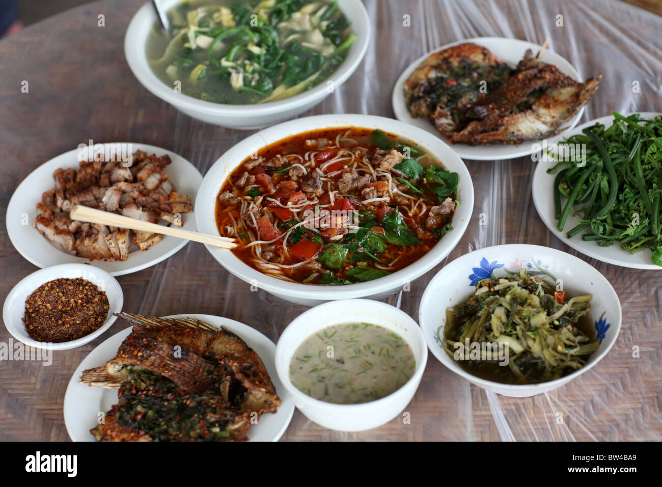 Traditional food in the Bulang Shan Mountain area of Menghai near ...