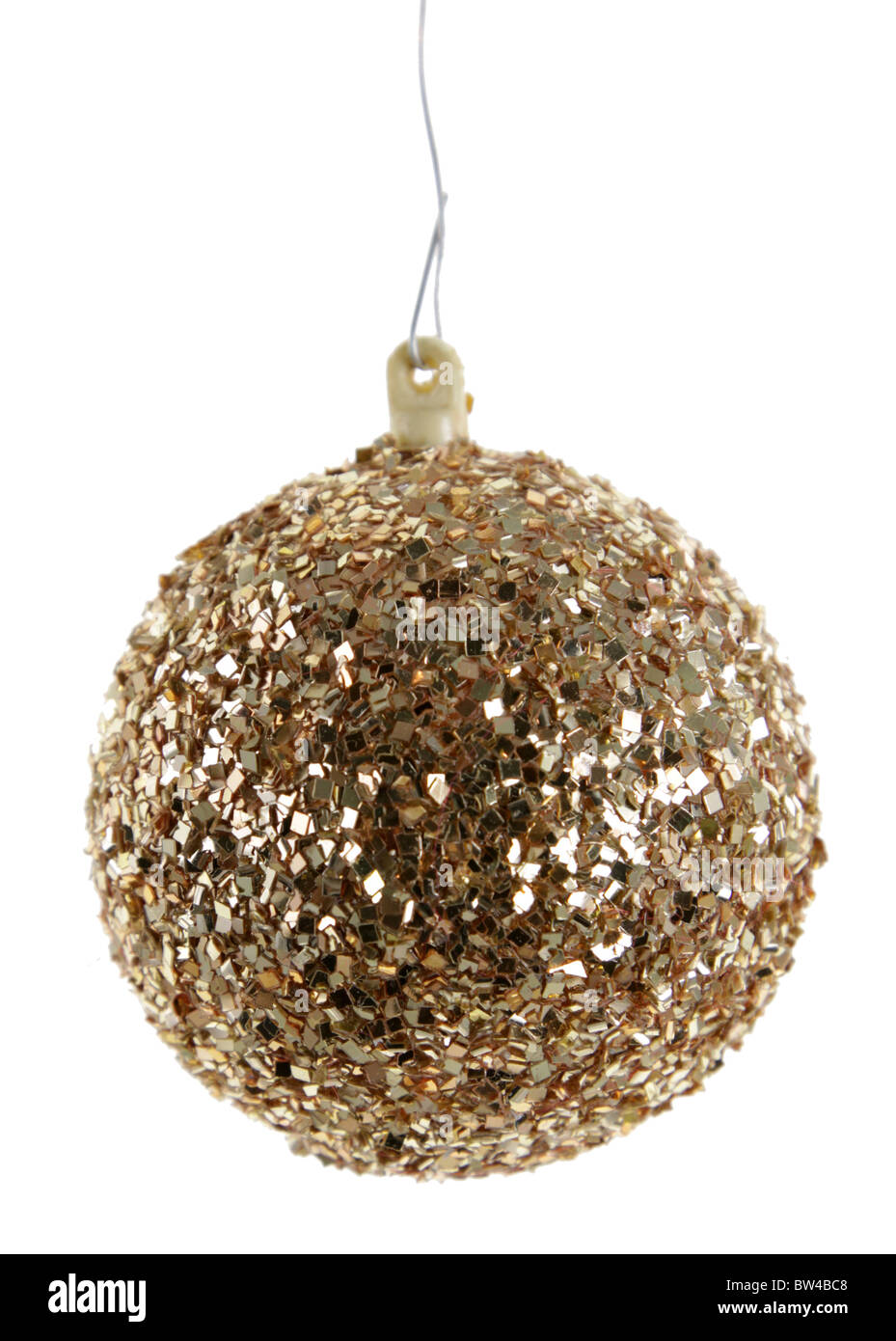 Gold Glittery Christmas Ornament Stock Photo - Alamy