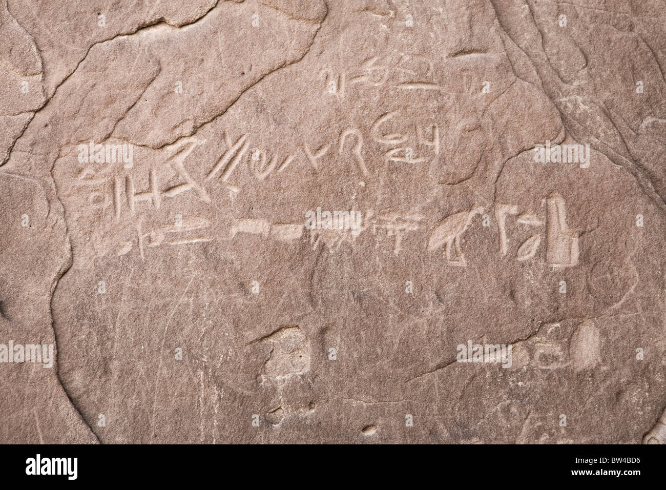 Rock-art showing hieroglyphs in the Eastern Desert of Egypt, North ...