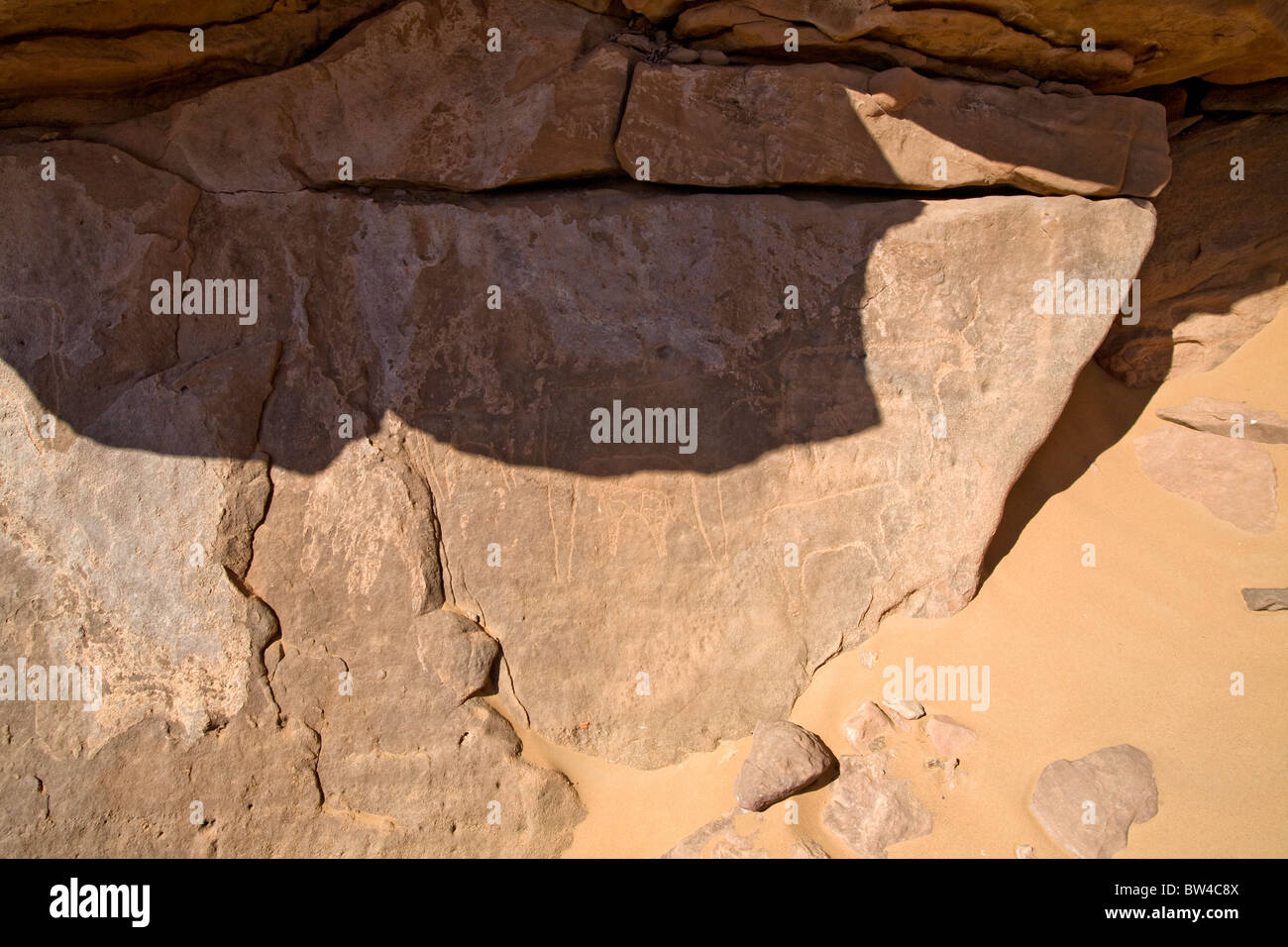 Hans Winkler's famous recorded Rock-Art site 26 in Wadi Abu Wasil in ...