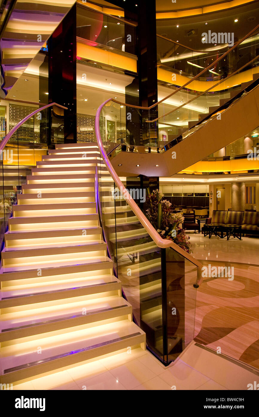 Azura Cruise ship atrium staircase stair well Stock Photo - Alamy