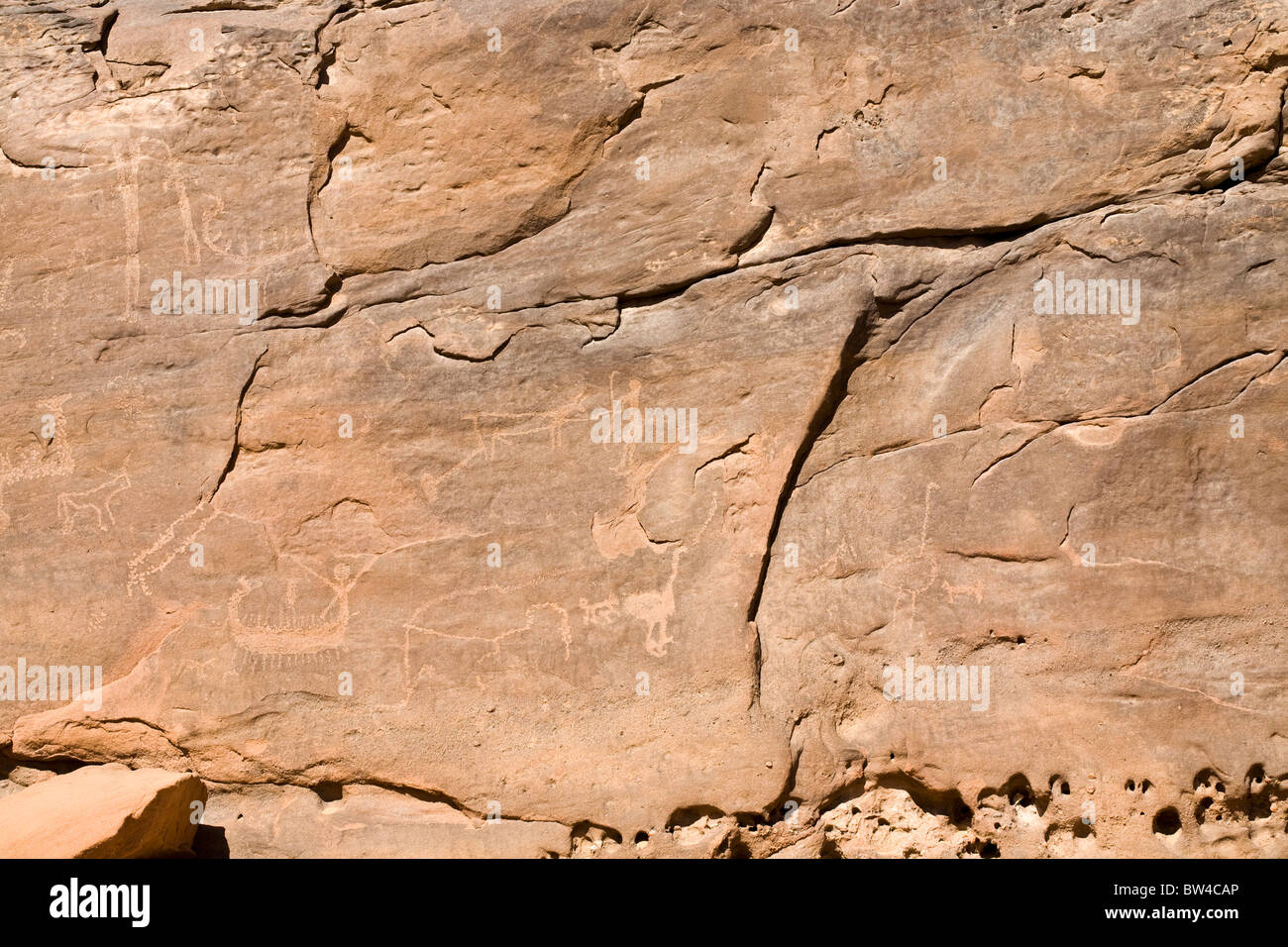 Hans Winkler's famous recorded Rock-Art site 26 in Wadi Abu Wasil in ...
