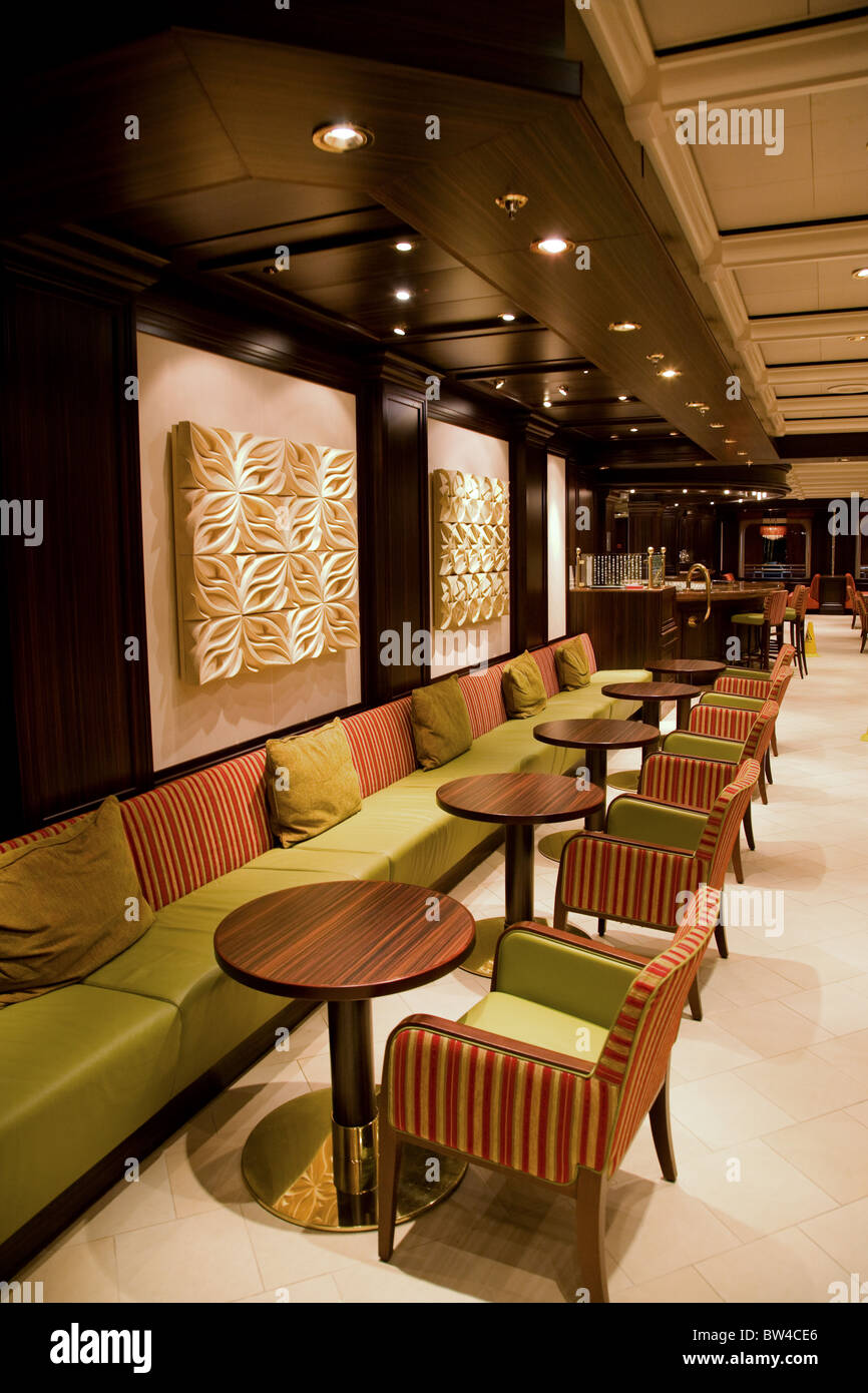 Cruise Ship Azura bars and reastaurant seating Stock Photo - Alamy