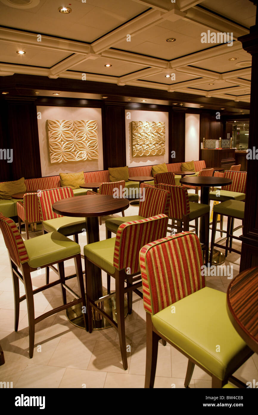 Cruise Ship Azura bars and reastaurant seating Stock Photo - Alamy