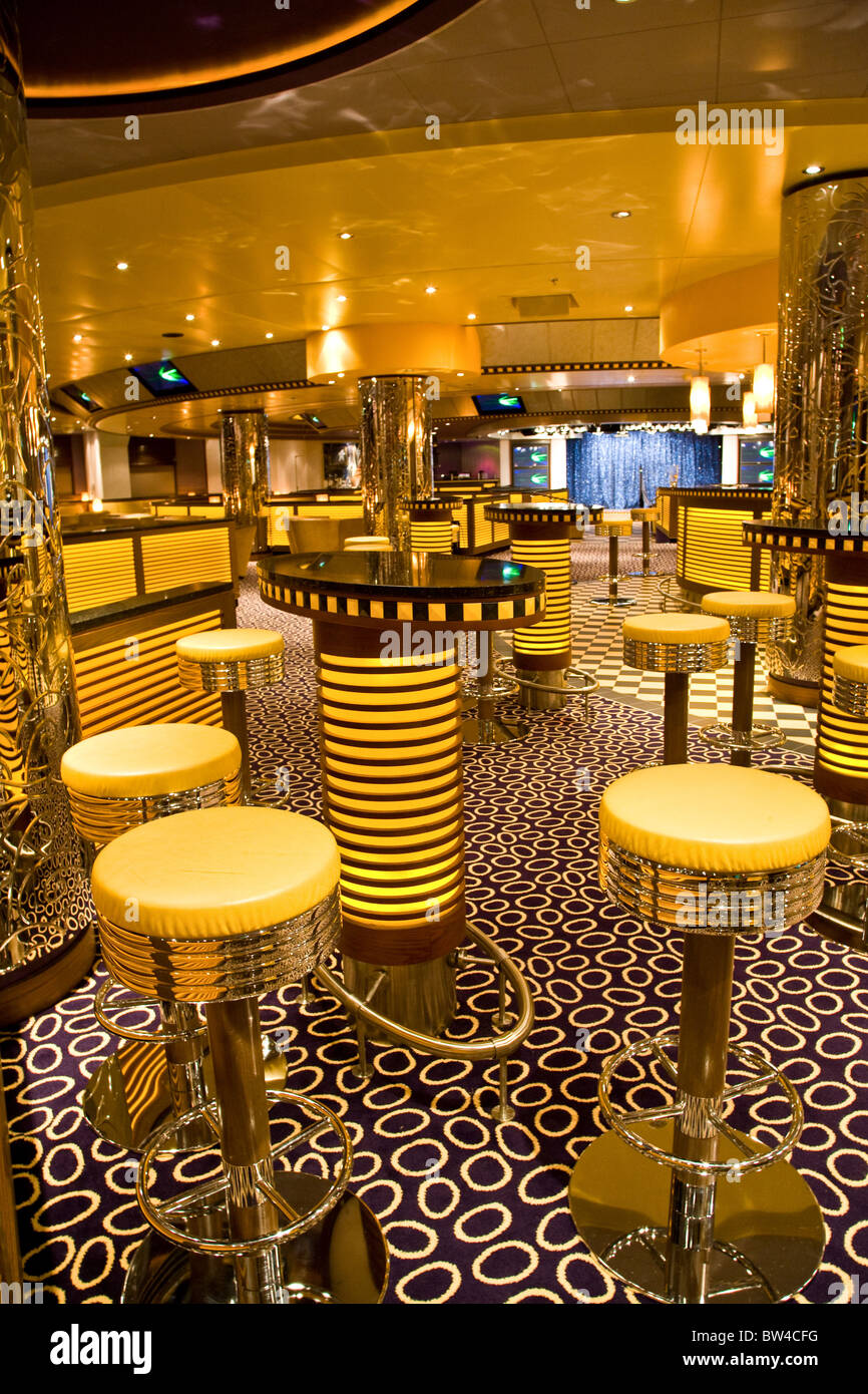 Cruise Ship Azura bars and reastaurant seating Stock Photo - Alamy