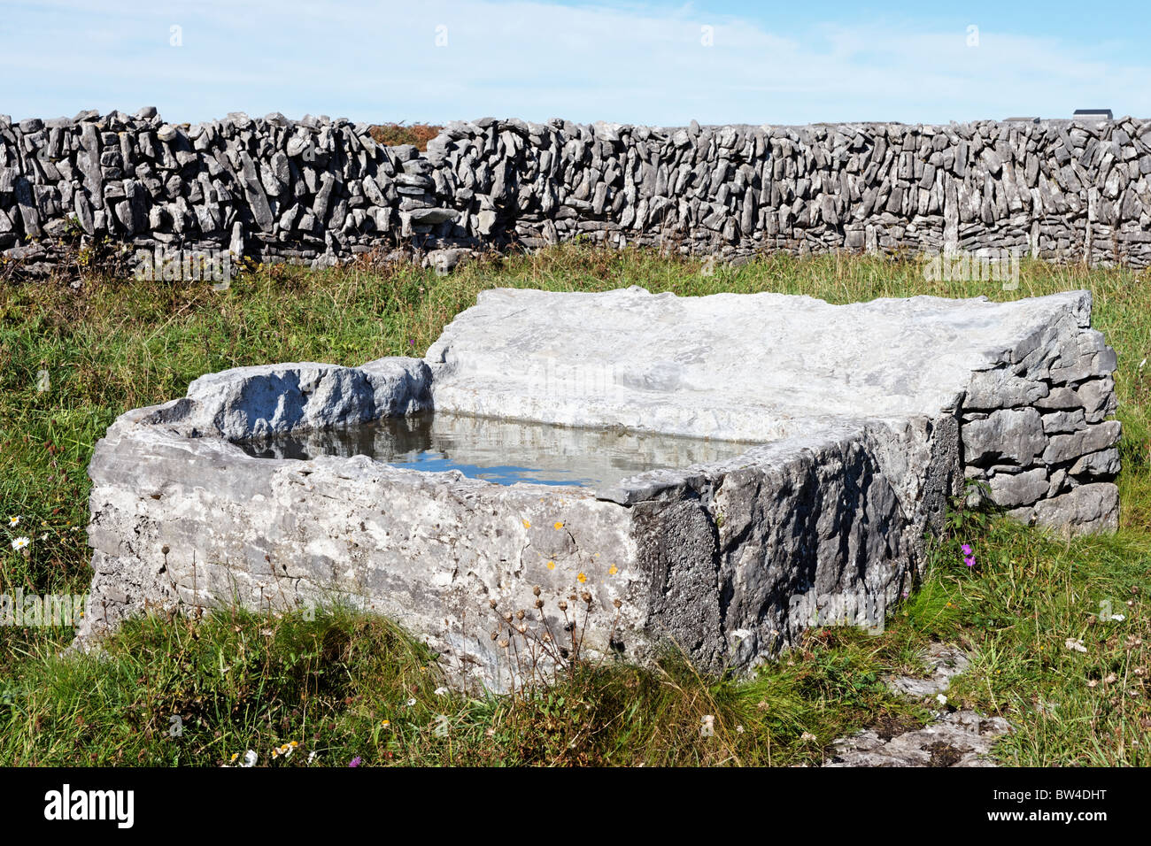 A field water tank on Inis Meain, Aran Islands, County Galway ...