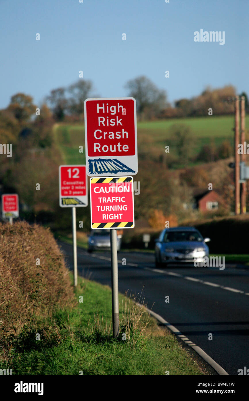 High accident zone road sign hi-res stock photography and images - Alamy