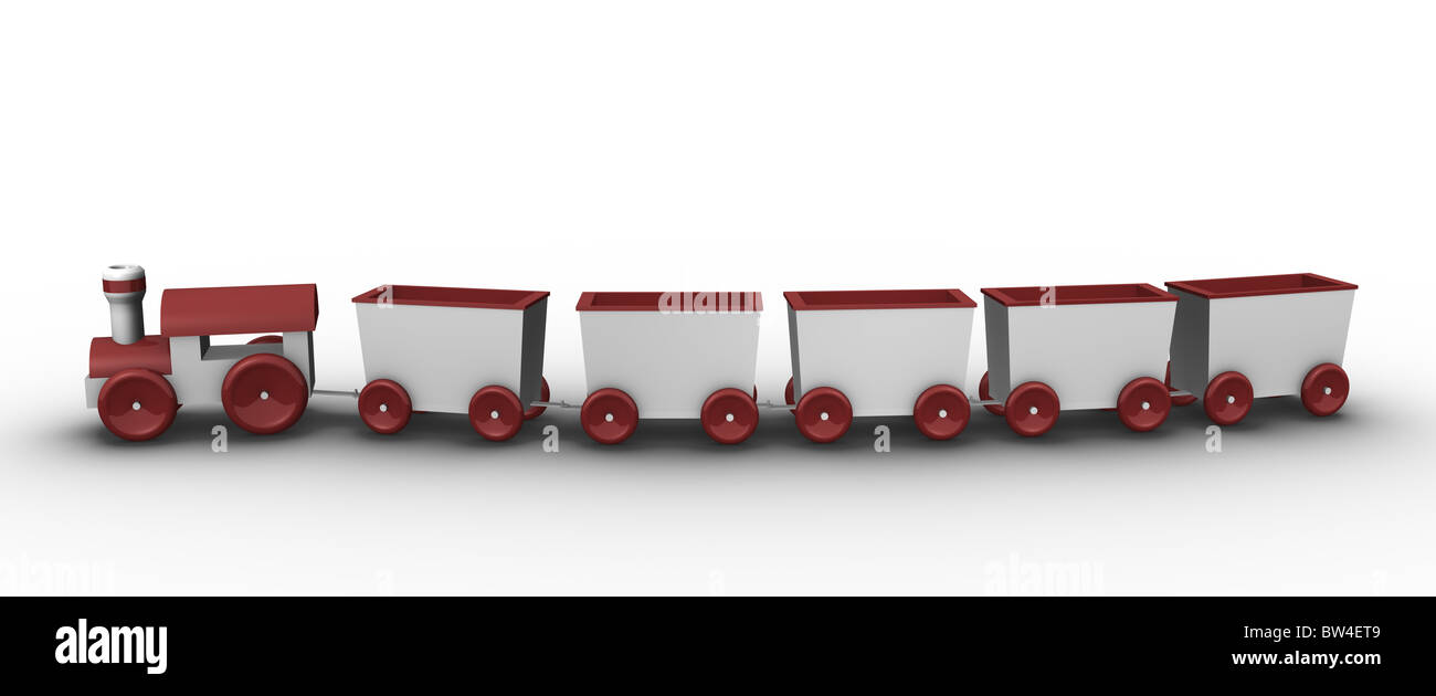 Toy train with 5 carriages Stock Photo - Alamy