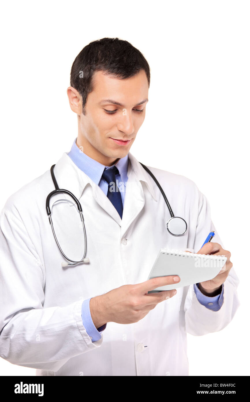 A view of a young medical doctor writing down Stock Photo - Alamy