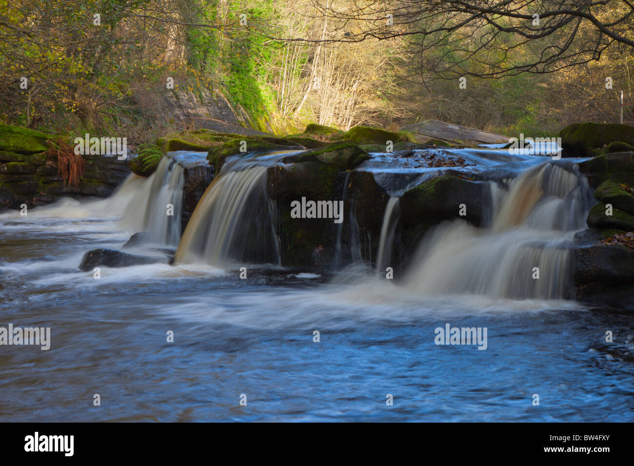 Waterfall, River Derwent Stock Photo - Alamy