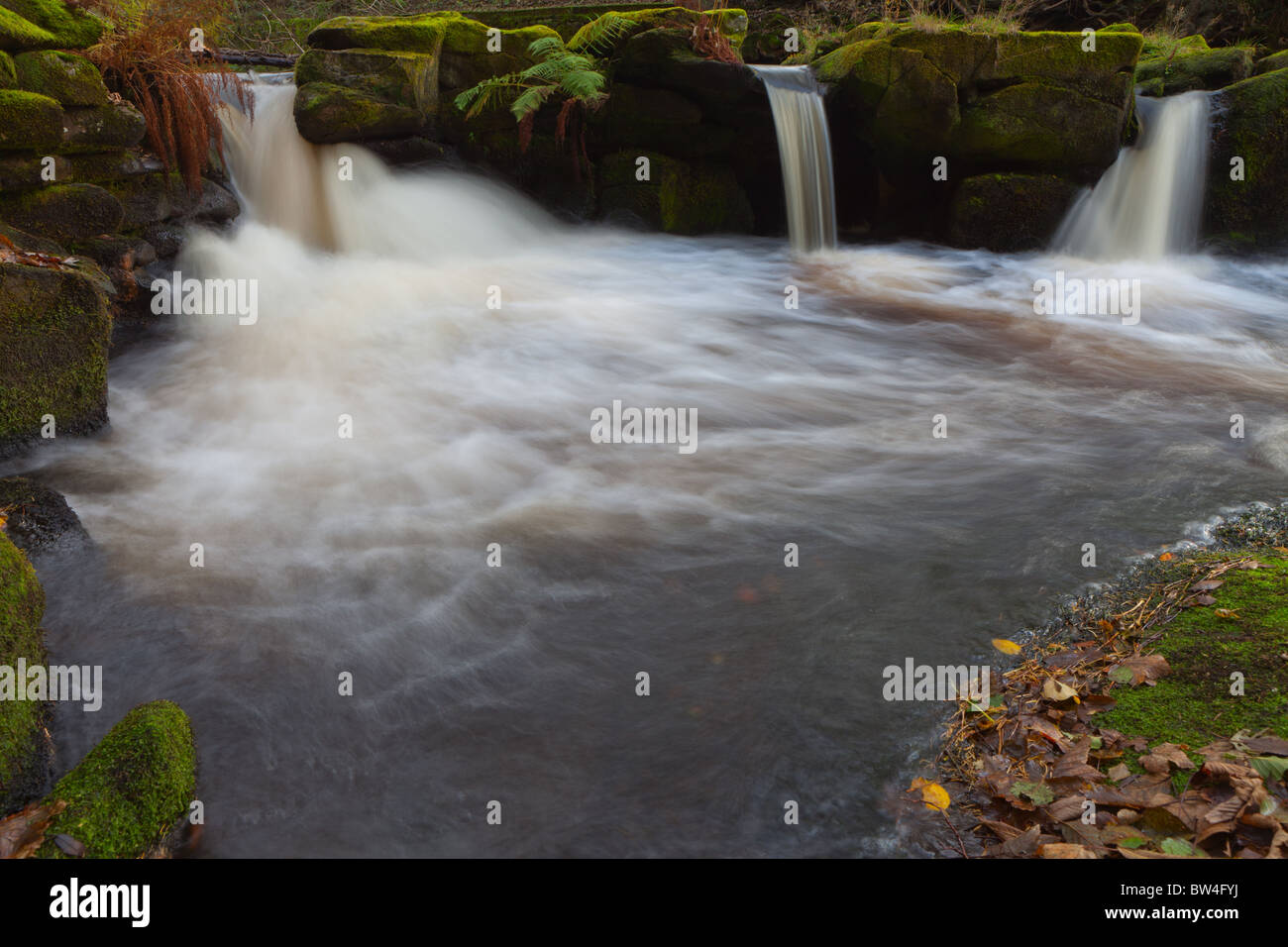 Waterfall, River Derwent Stock Photo - Alamy