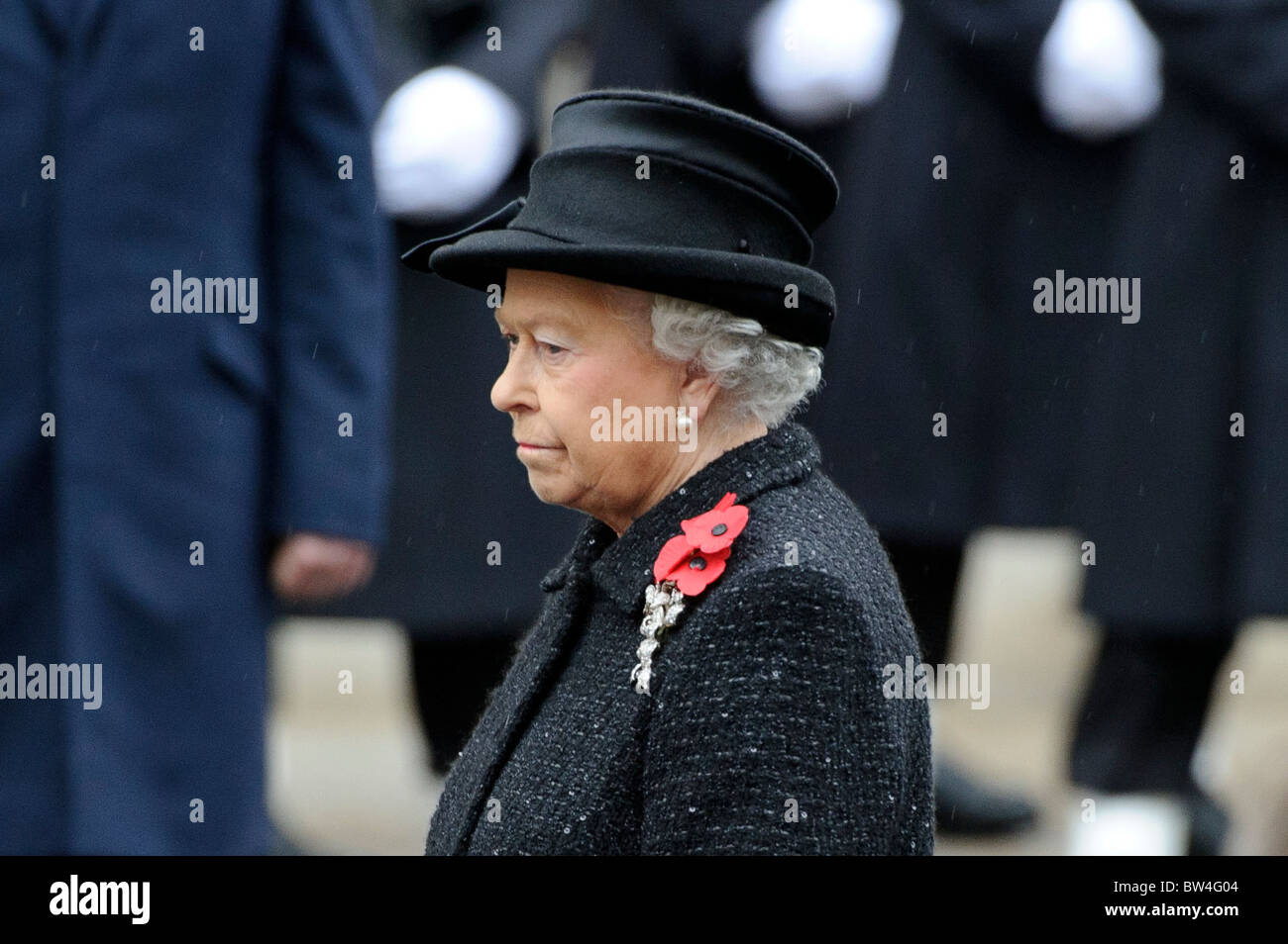HM Queen Elizabeth II attends the Remembrance Sunday Memorial Service ...