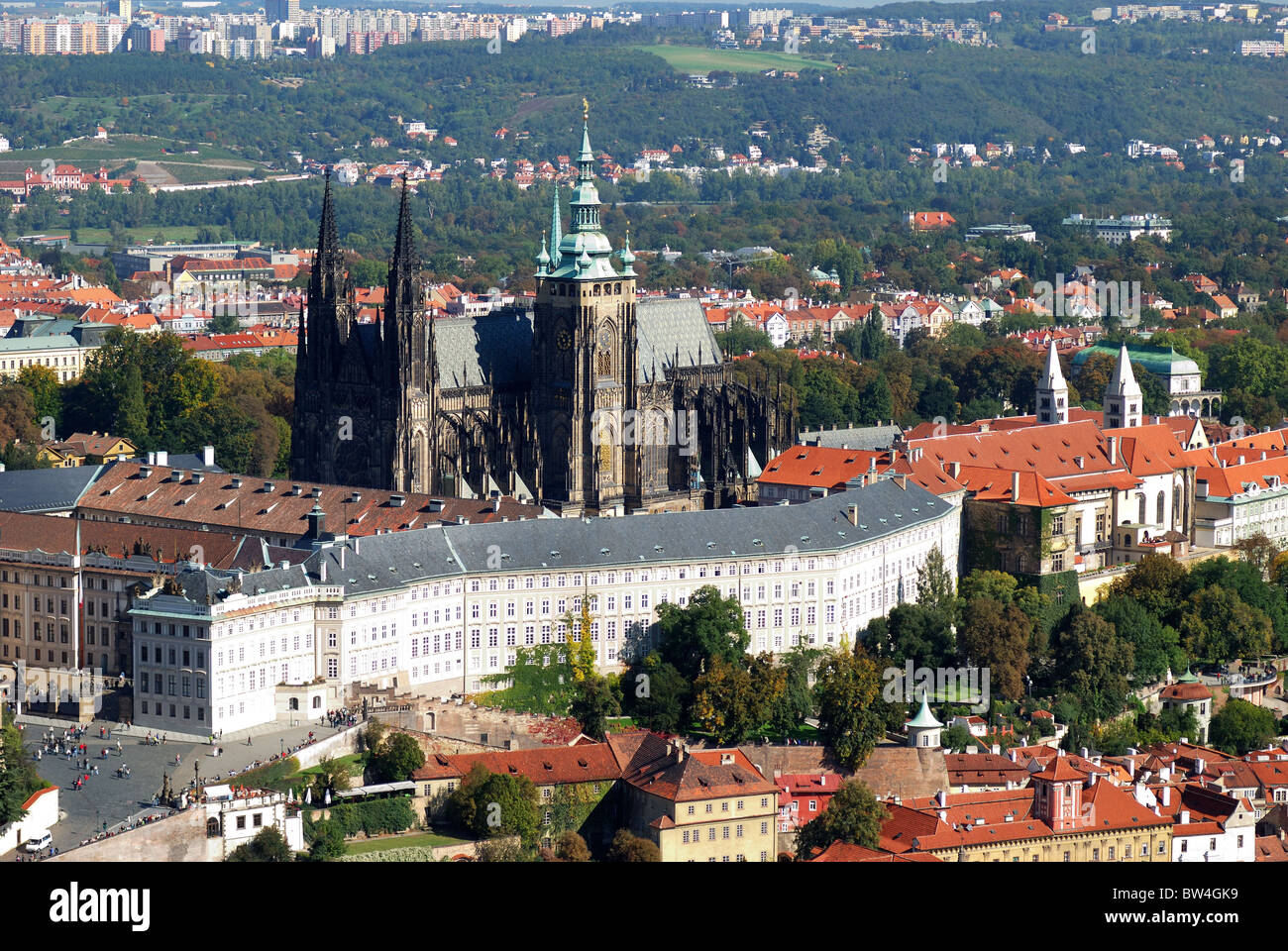 The rooftops of Prague Czech Stock Photo - Alamy