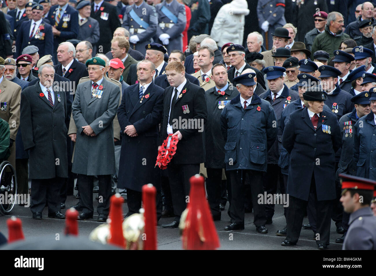 Veterans attend the Remembrance Sunday Memorial Service at the Cenotaph ...