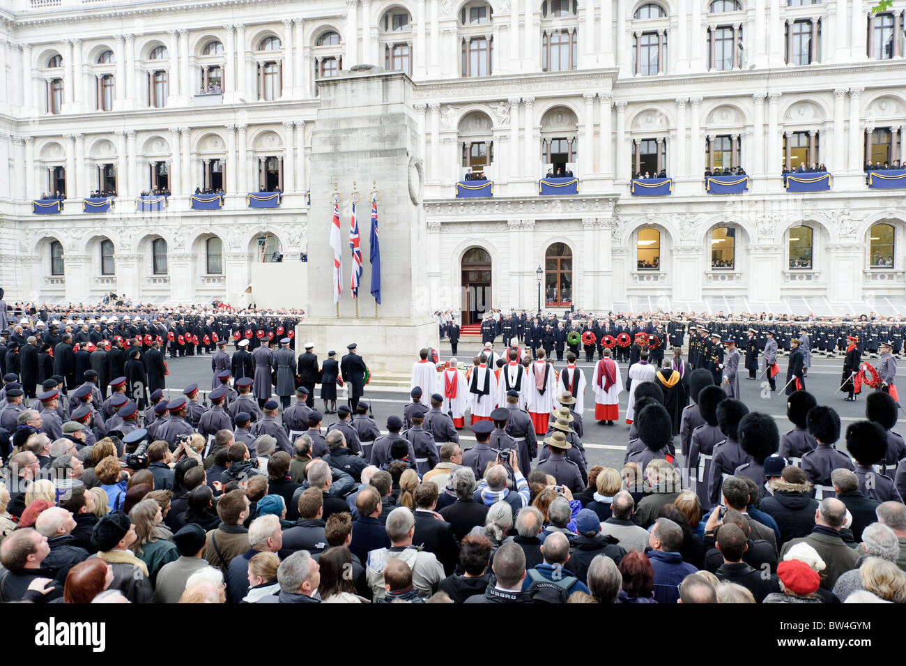 Crowds gather at the Cenotaph for the Remembrance Sunday Memorial ...