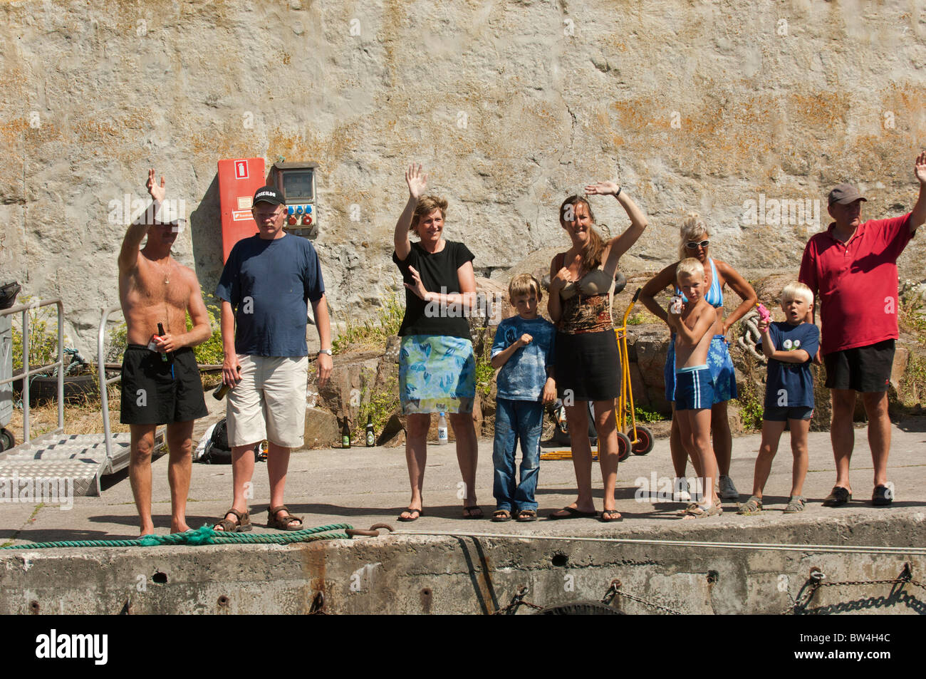 People waving goodbye Stock Photo - Alamy