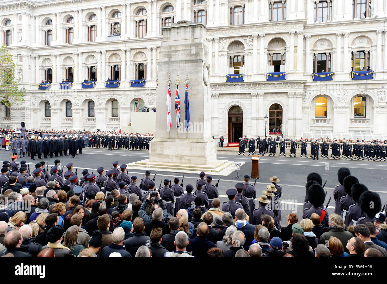 Crowds gather at the Cenotaph for the Remembrance Sunday Memorial ...