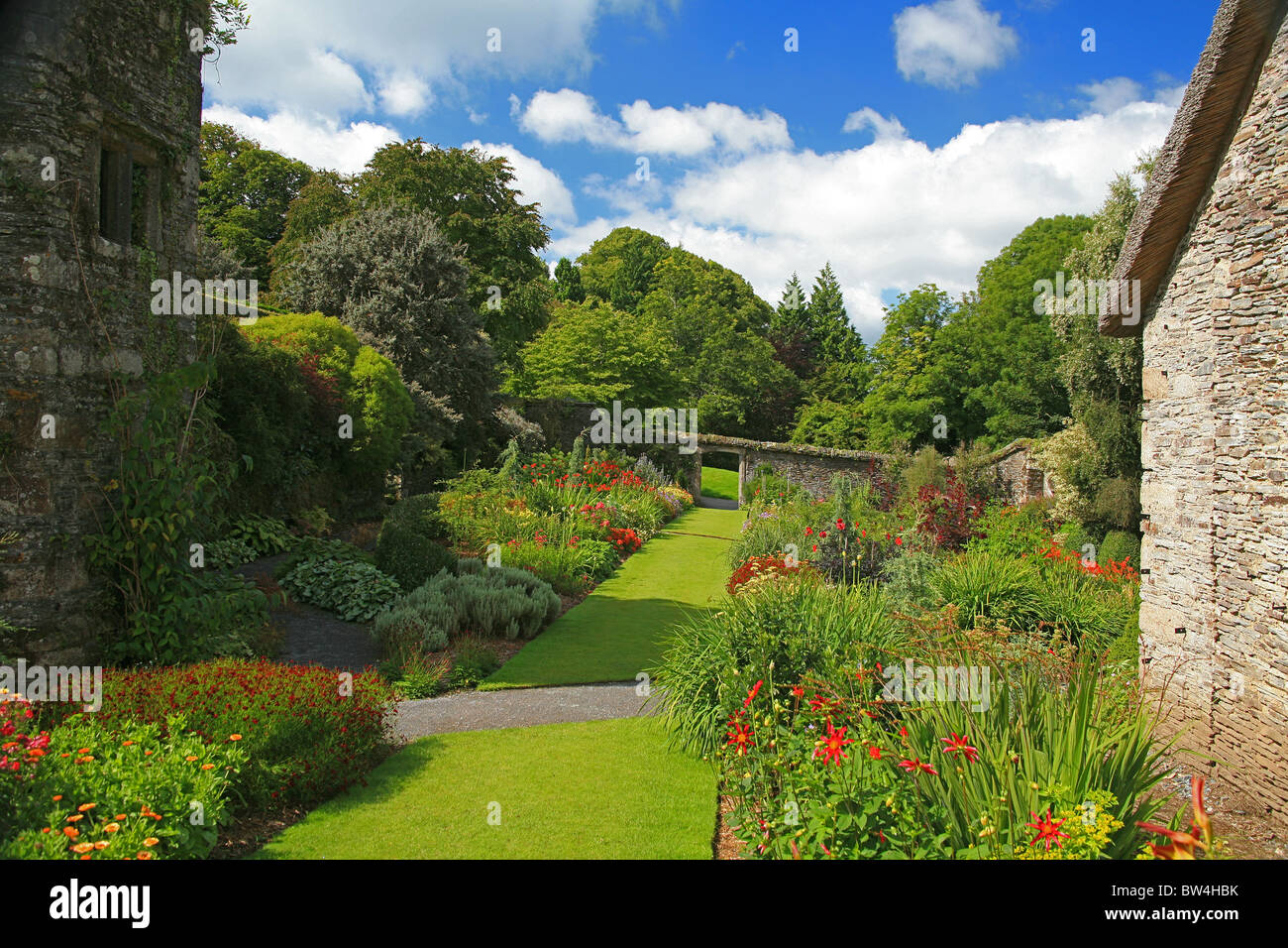 The 16th century walled garden at The Garden House in Buckland ...