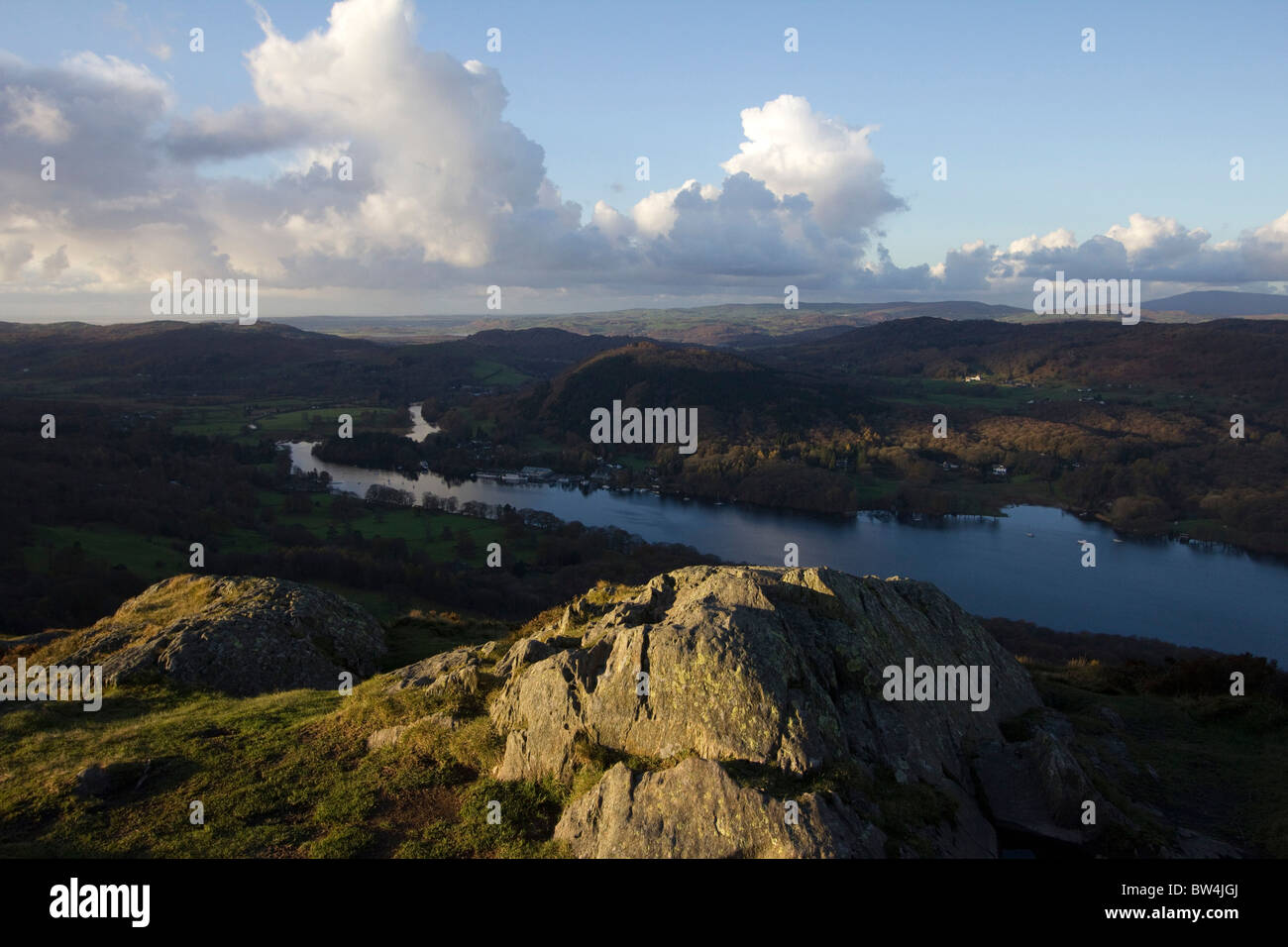 gummers how viewpoint lake windermere lake district england uk Stock ...