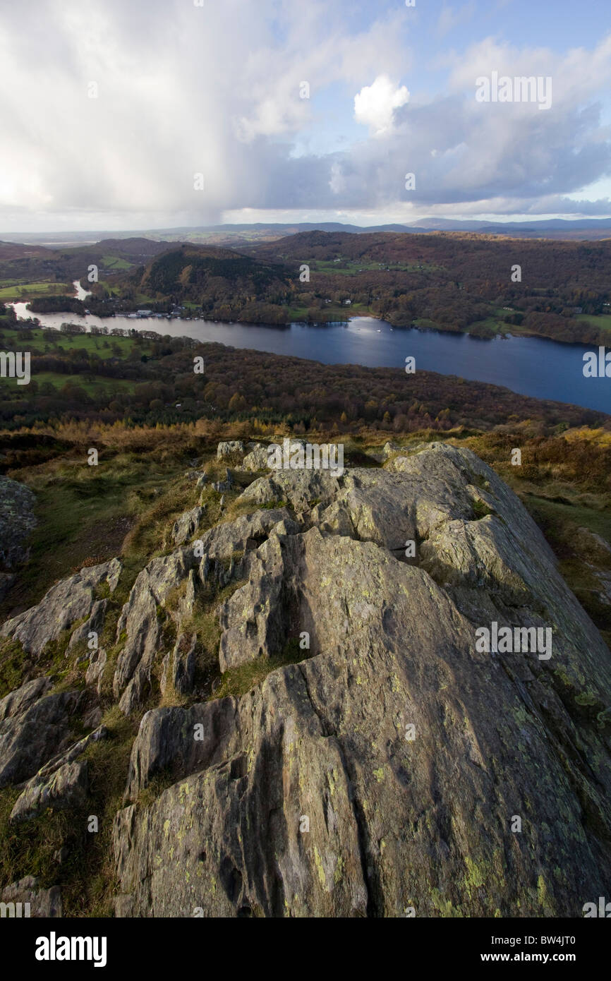 gummers how viewpoint lake windermere lake district england uk Stock ...