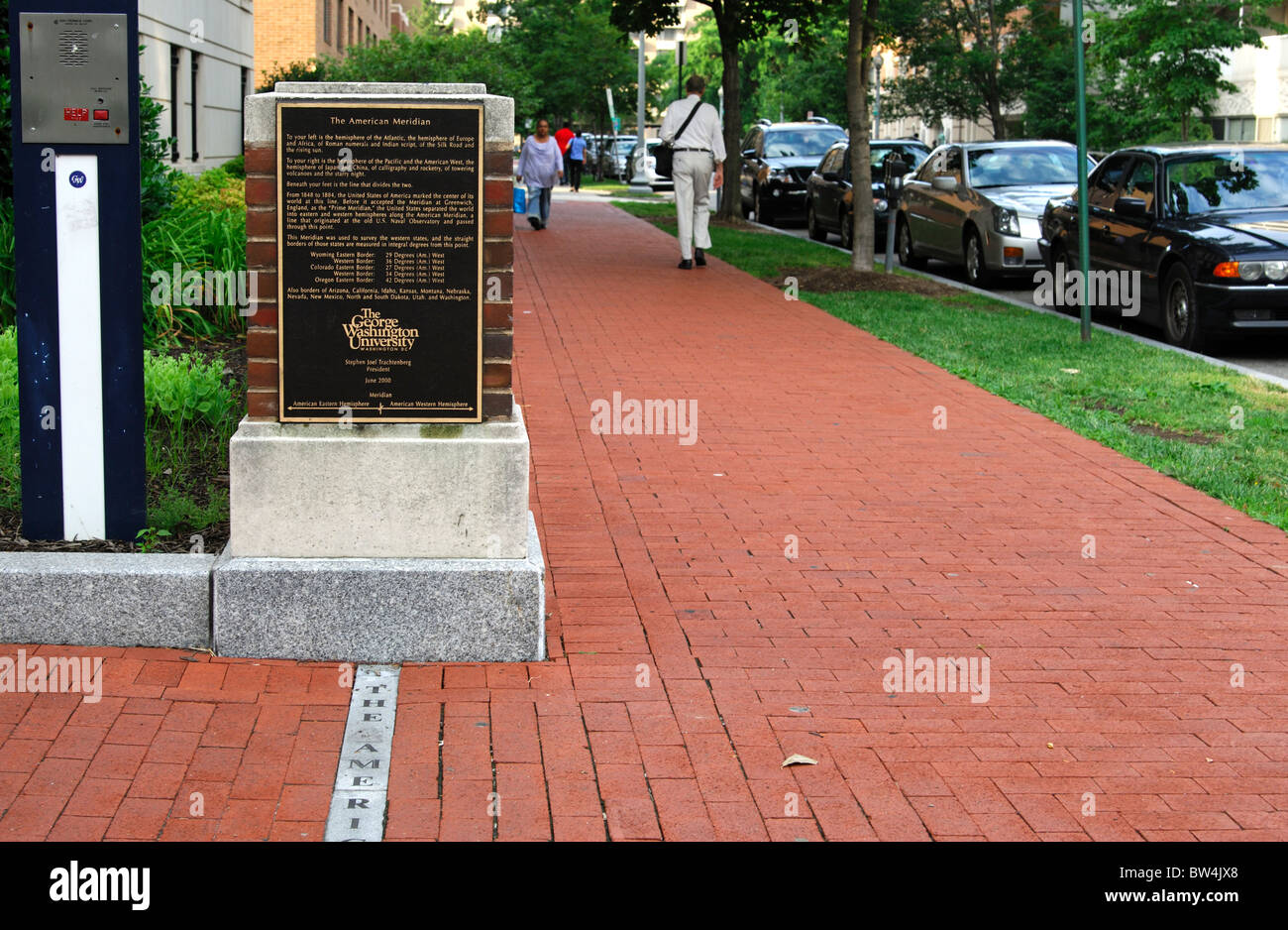 Marker of the American Meridian on the campus of the George Washington ...
