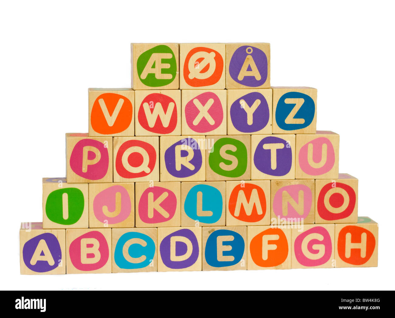 Alphabet blocks with the three special scandinavian symbols for the ...