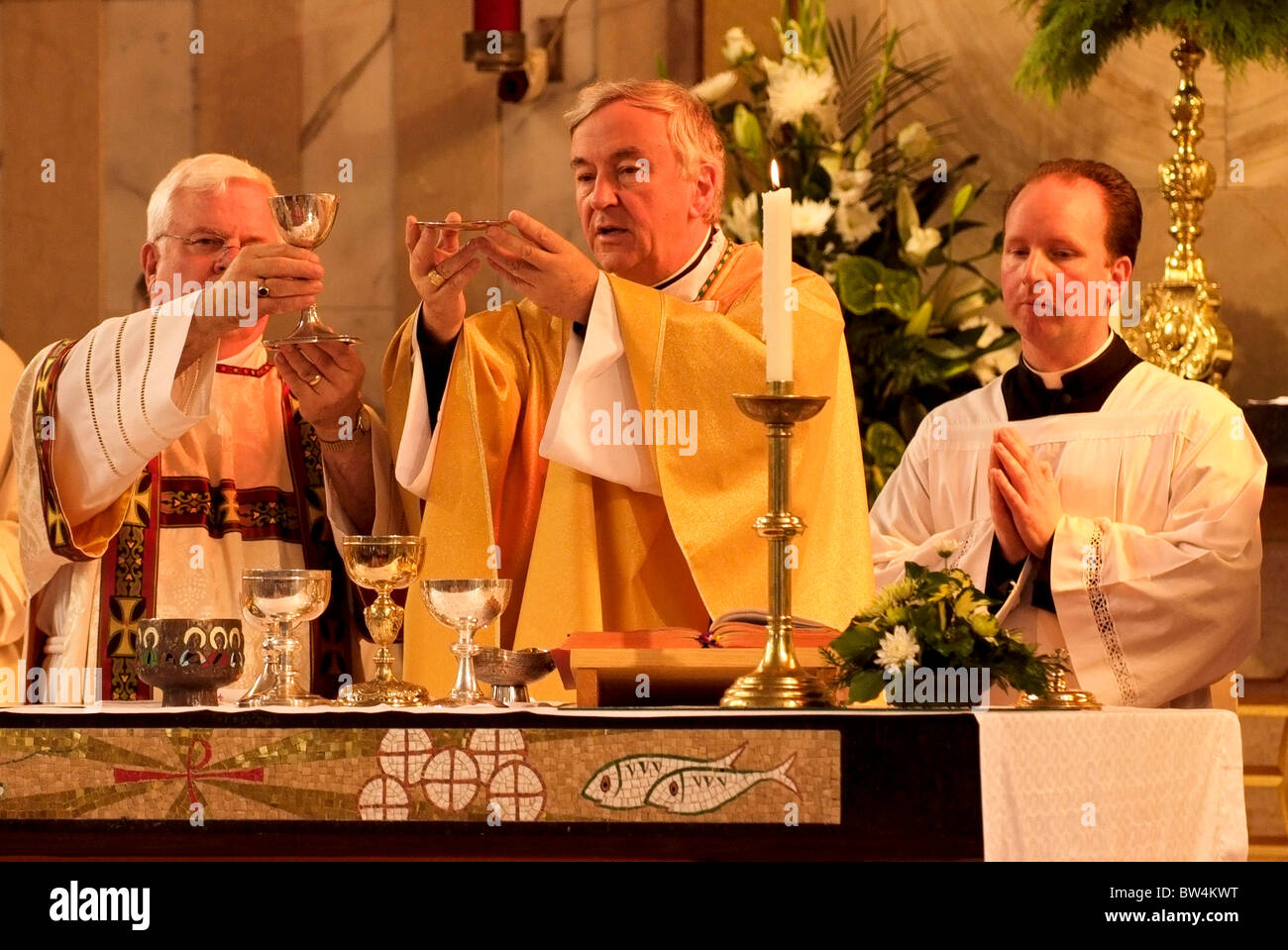 Ceremony taking place in a Roman Catholic Church Stock Photo - Alamy