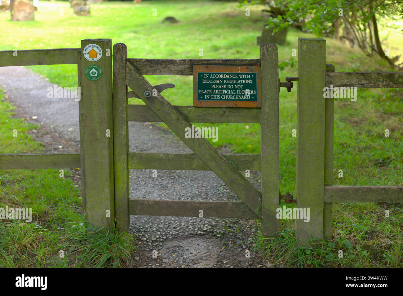 A gate on a footpath. Heart of england way, millenium way footpath ...