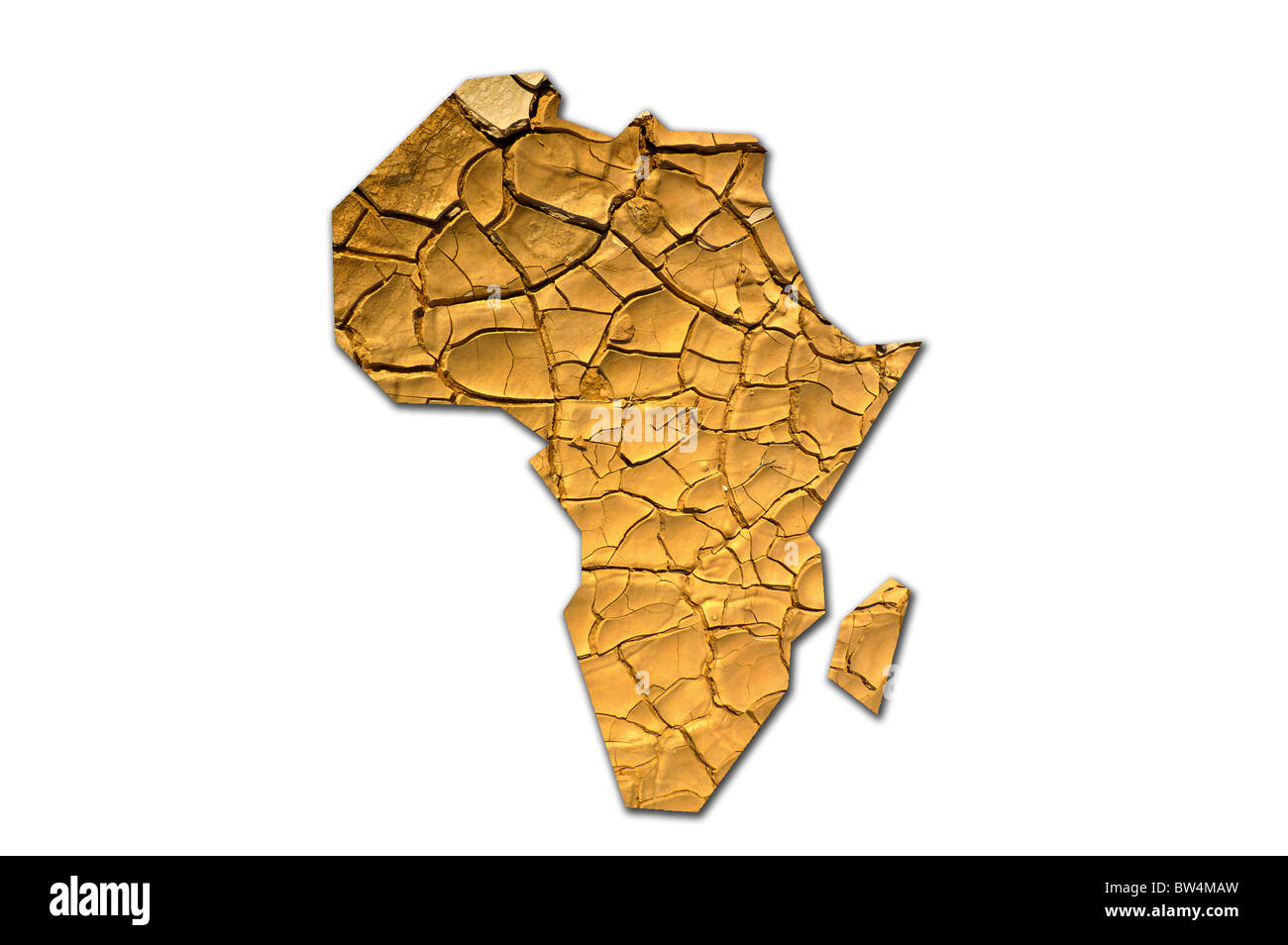 Dry cracked earth in the shape of a map of Africa Stock Photo - Alamy