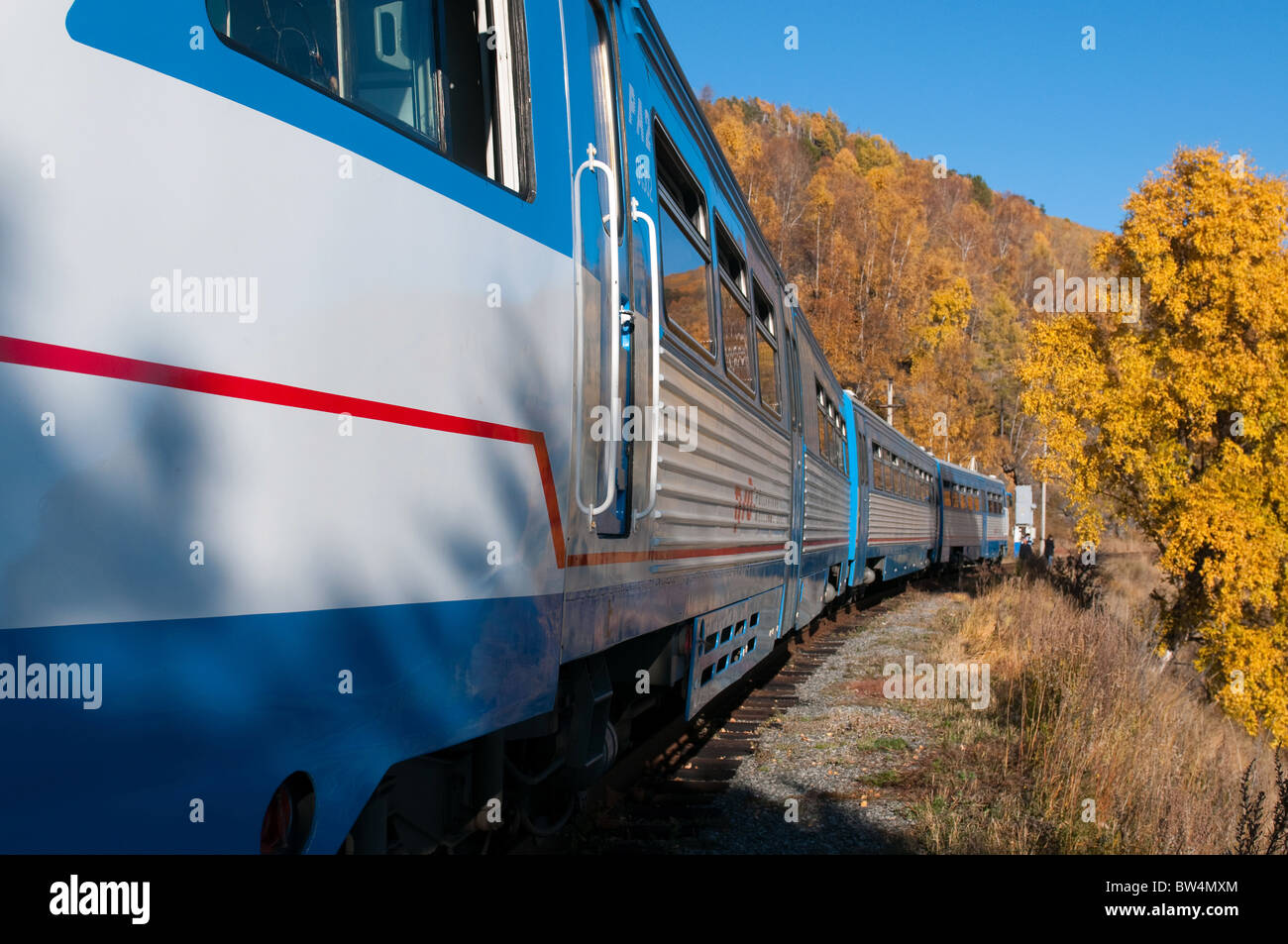 The Circum-Baikal Railway - historical railway runs along Lake baikal in Irkutsk region of ...
