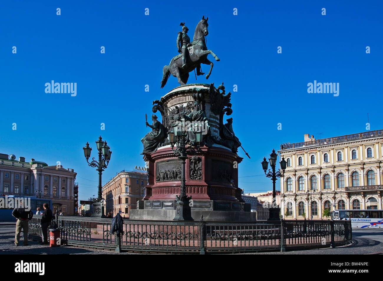 The monument to the Russian Ruler Nicholas 1 on St Isaac's Square ...