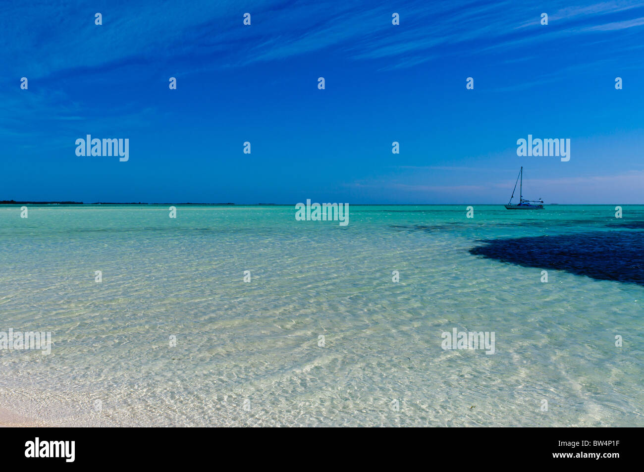 Boat on lagoon Stock Photo - Alamy