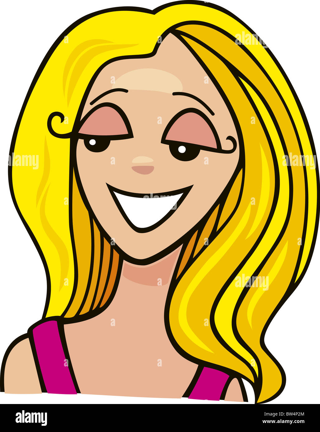 cartoon illustration of cute blond girl Stock Photo - Alamy