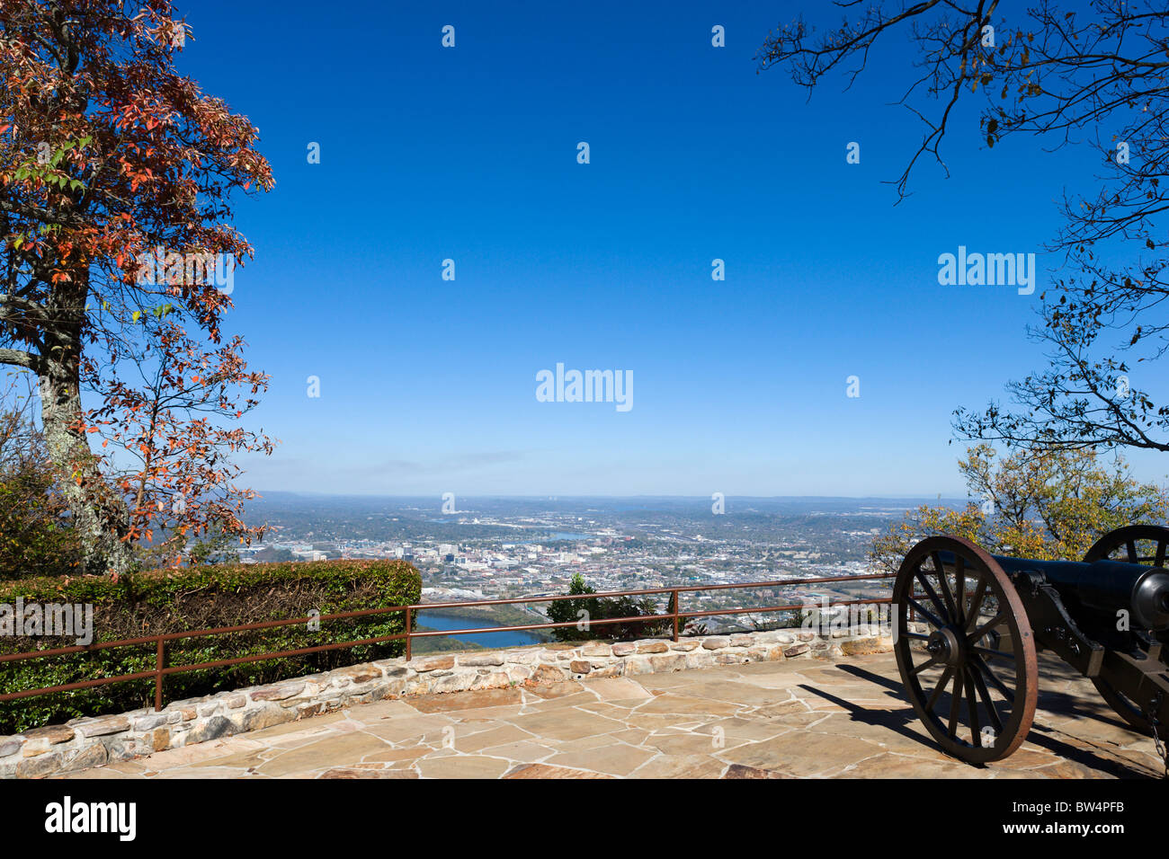 View towards Chattanooga from Point Park, Lookout Mountain, Chattanooga ...