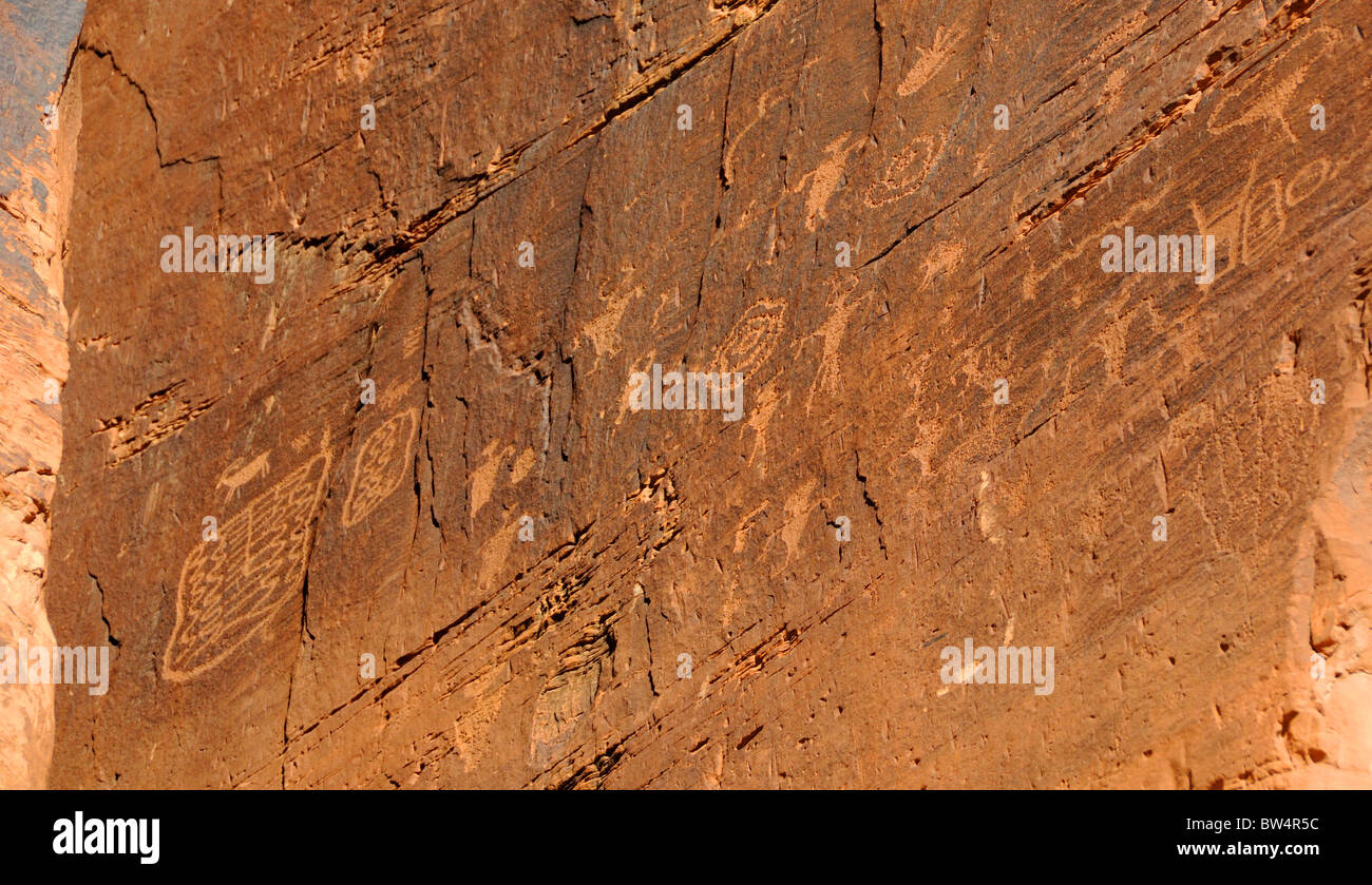Indian Petroglyphs near Moab Stock Photo - Alamy