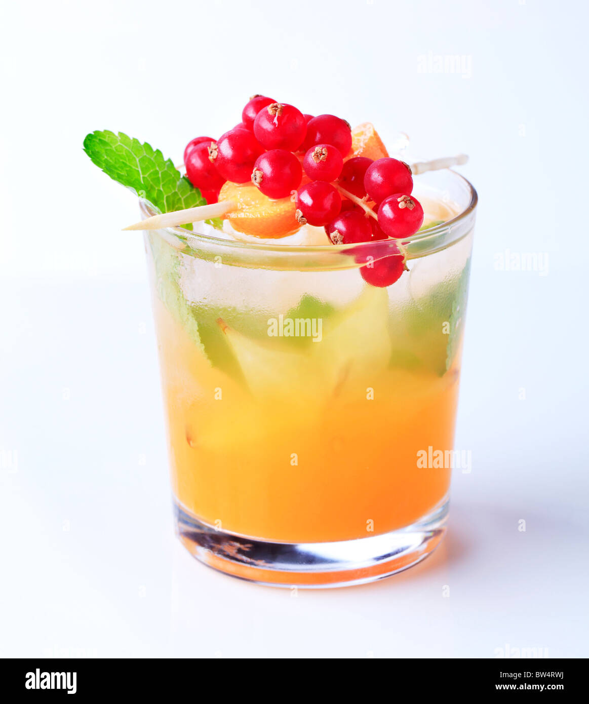 Glass of iced drink Stock Photo - Alamy