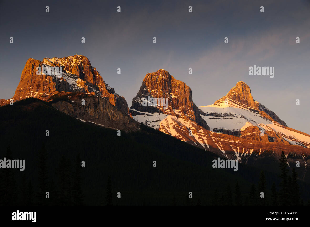Three Sisters, Canmore Stock Photo - Alamy