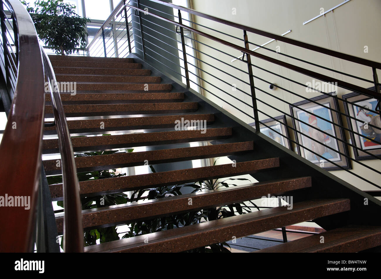 Double railing stair case Stock Photo - Alamy