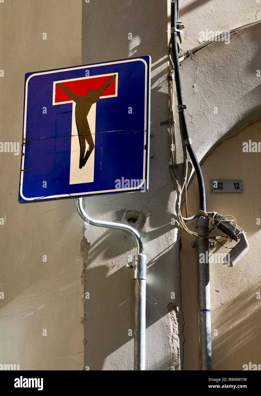 Defaced road signs hi-res stock photography and images - Alamy