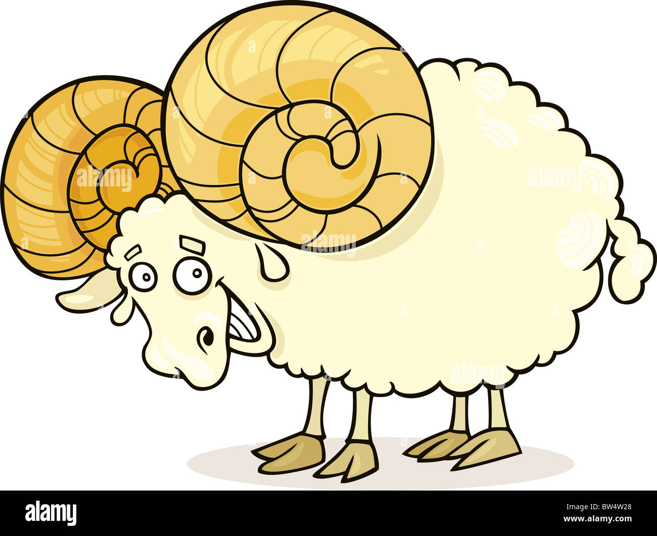 Cartoon illustration of zodiac aries Stock Photo - Alamy